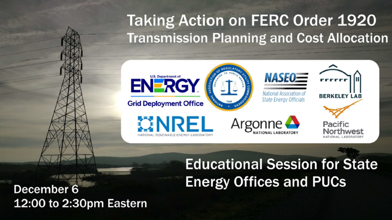 FERC Order 1920 Webinar for States: Taking Action on Transmission ...