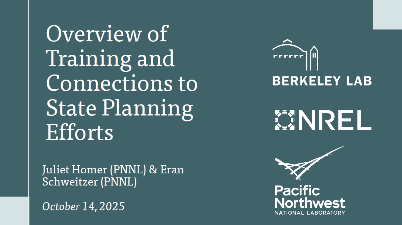Overview of Webinar Series and Connections to State Planning Efforts ...