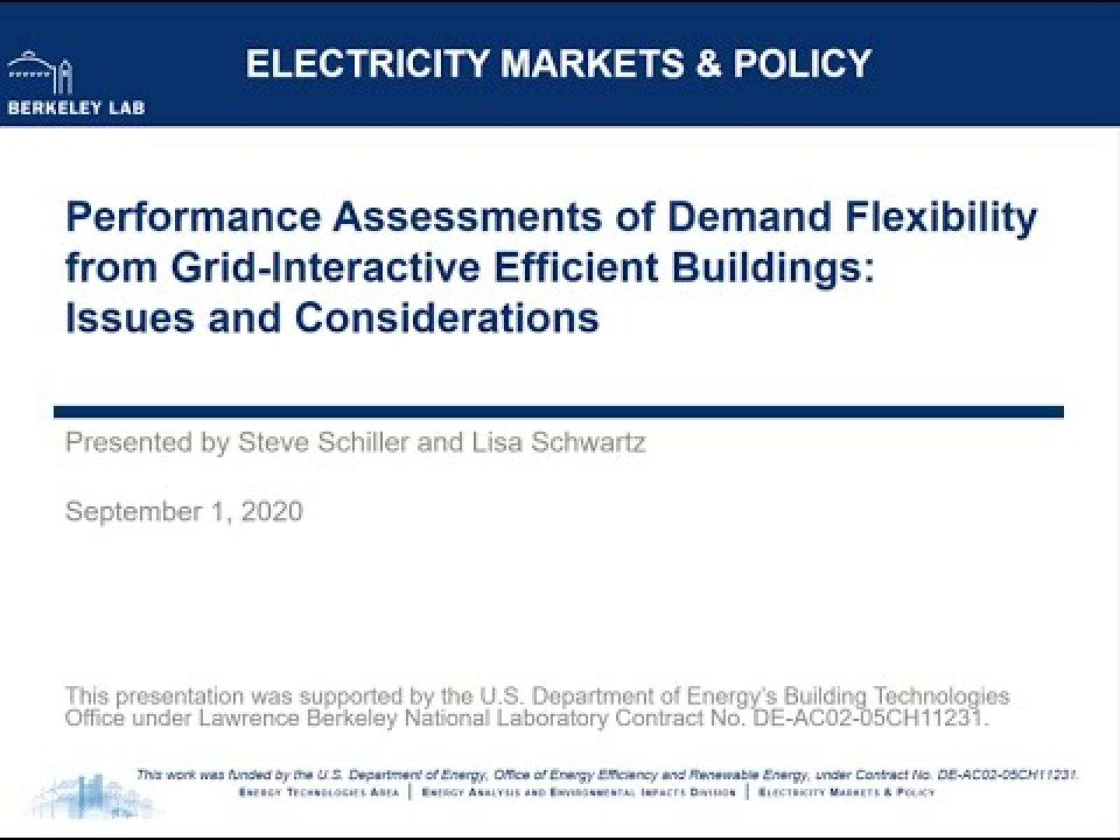 Performance Assessments of Demand Flexibility from Grid-Interactive ...