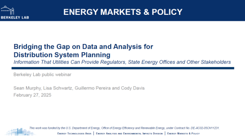Integrated Distribution System Planning | Energy Markets & Policy
